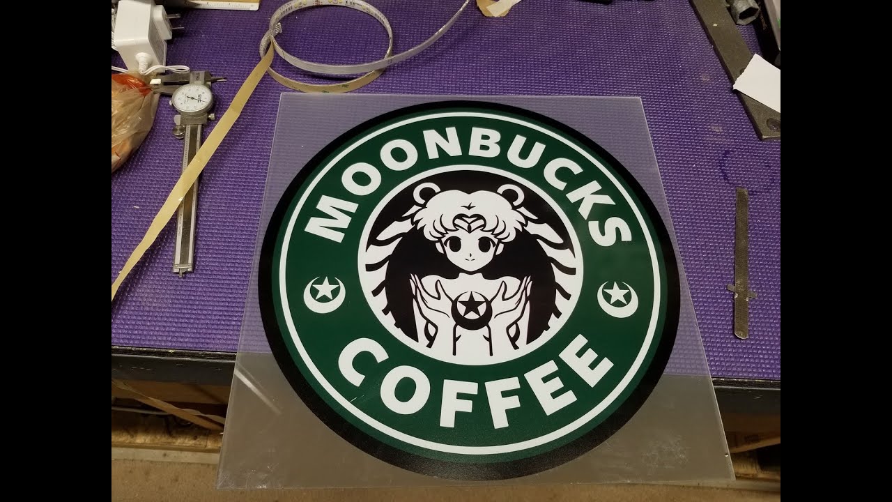 Moonbucks coffee bar sign build video - YouTube