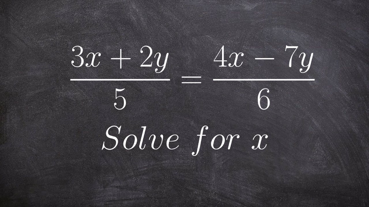 Learn How To Solve For X When Given A Proportion With X And Y YouTube
