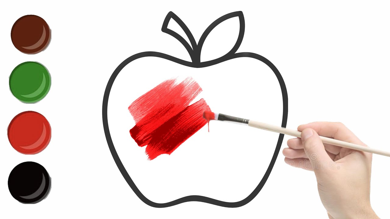 Let's draw an apple 🍎 quickly and easily🌈 Drawing for kids - YouTube