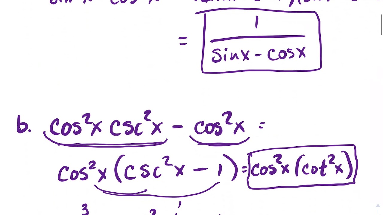 Lesson 5.1b Factoring Trig Expressions - YouTube