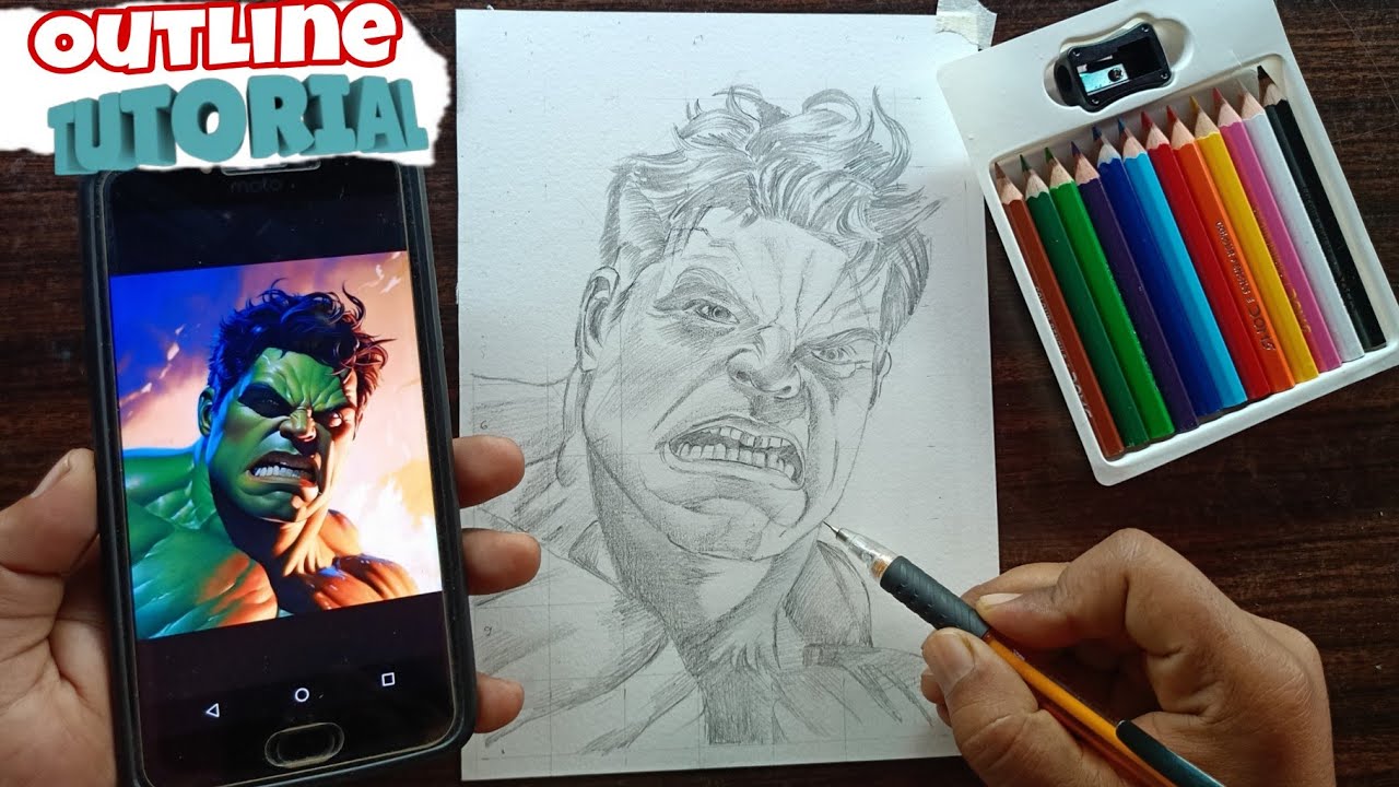How to draw The Hulk 💚 Hulk outline drawing hulk outline drawing ...