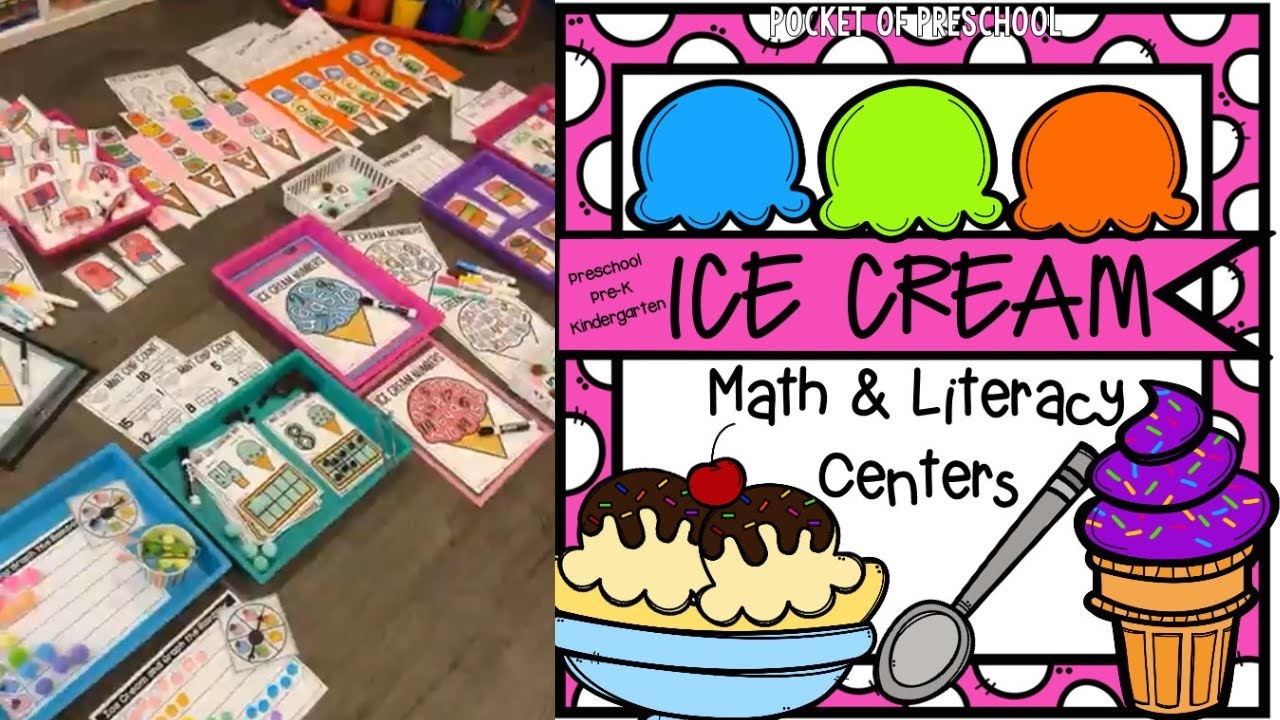 Ice Cream Math & Literacy Centers Unit Preview - YouTube