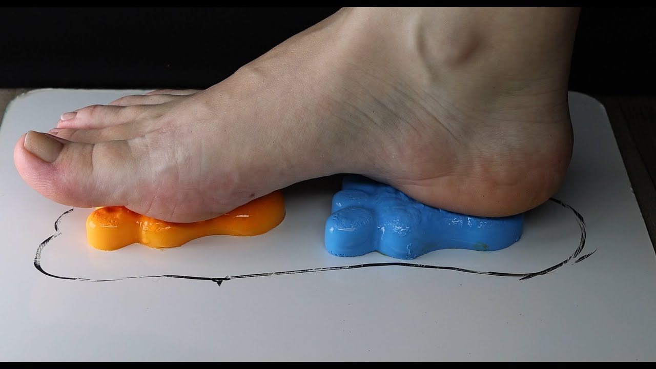 Jelly Stratifying Colorful ASMR Foot Crushing - YouTube