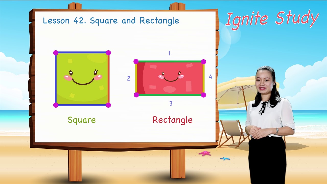 Lesson 42. Square and Rectangle - Plane Shapes - Geometry for Kids ...
