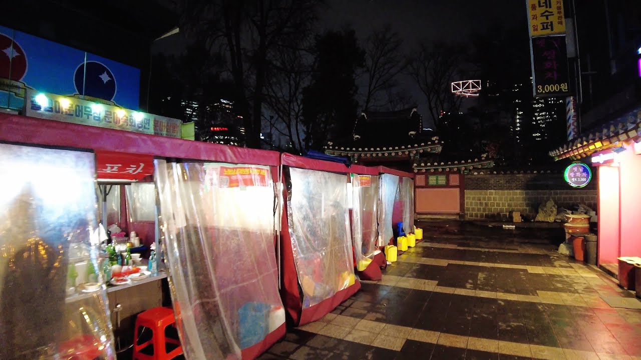 【4K UHD Korea】 Walk in Seoul, Around Jonggak Station in the Evening ...