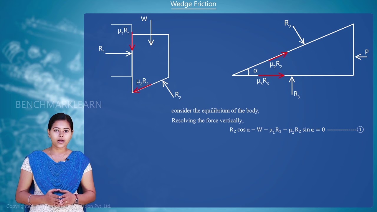 Wedge friction | Engineering Mechanics | Benchmark Engineering - YouTube