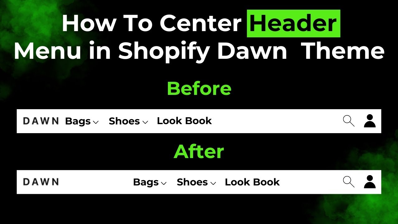 How To Center The Header Menu in Shopify Dawn Theme - YouTube