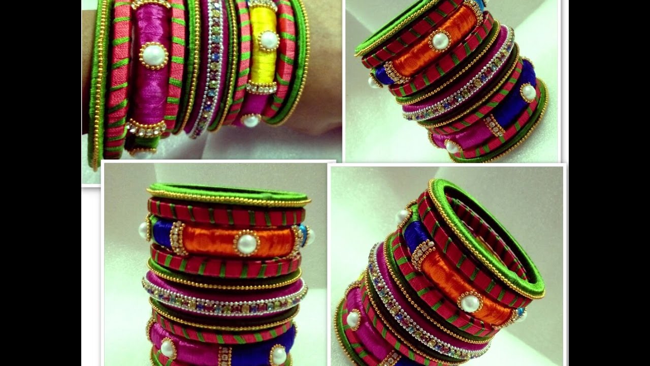 Silk Thread Bangles | Multi color Bangles | Diy | bangles making ...