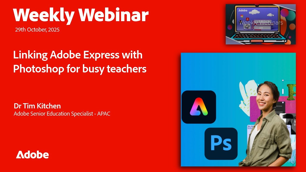 Linking Adobe Express with Photoshop for busy teachers - YouTube