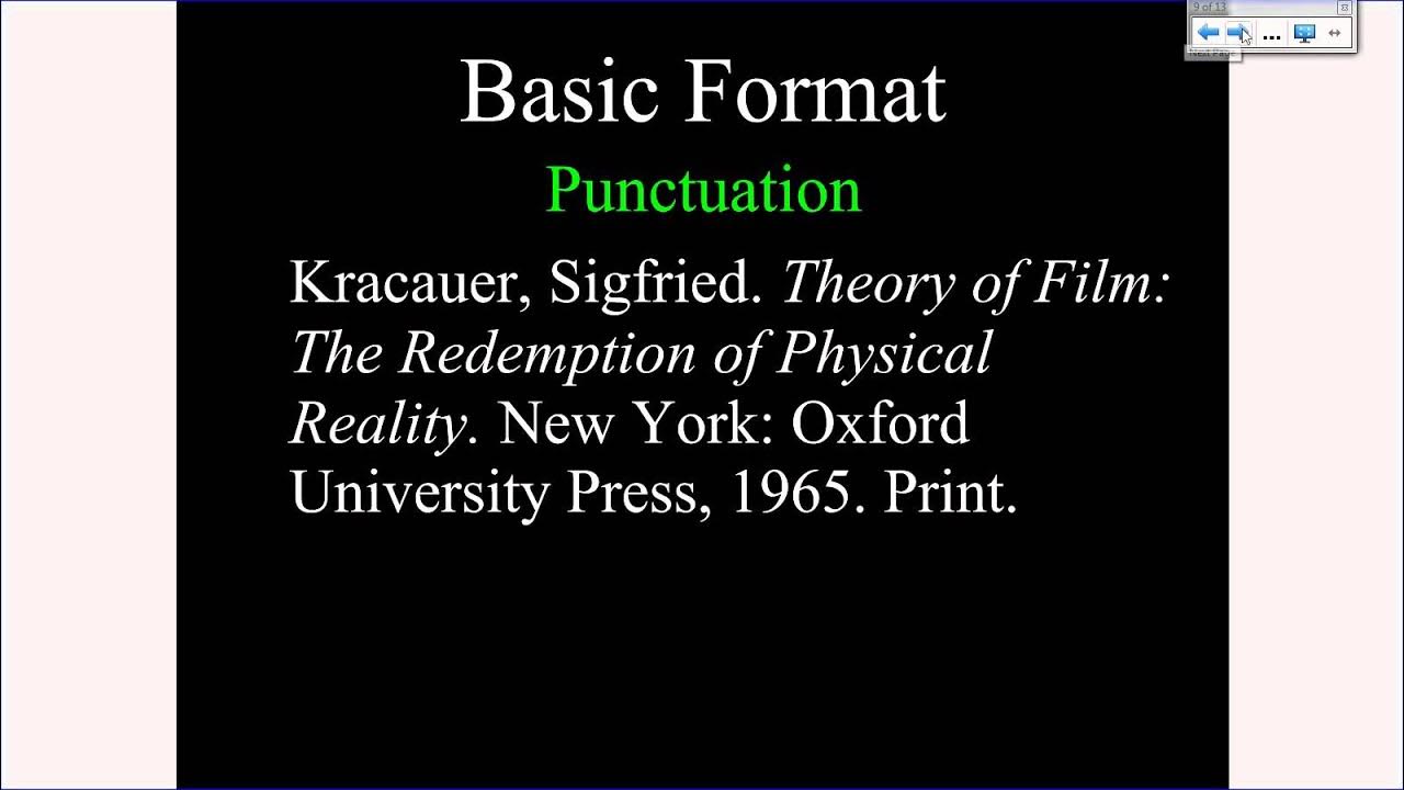 MLA Tutorial #2: Basic Citation Format - YouTube