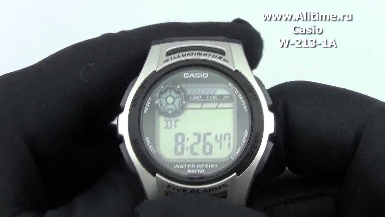 Мужские японские наручные часы Casio W-213-1A - YouTube