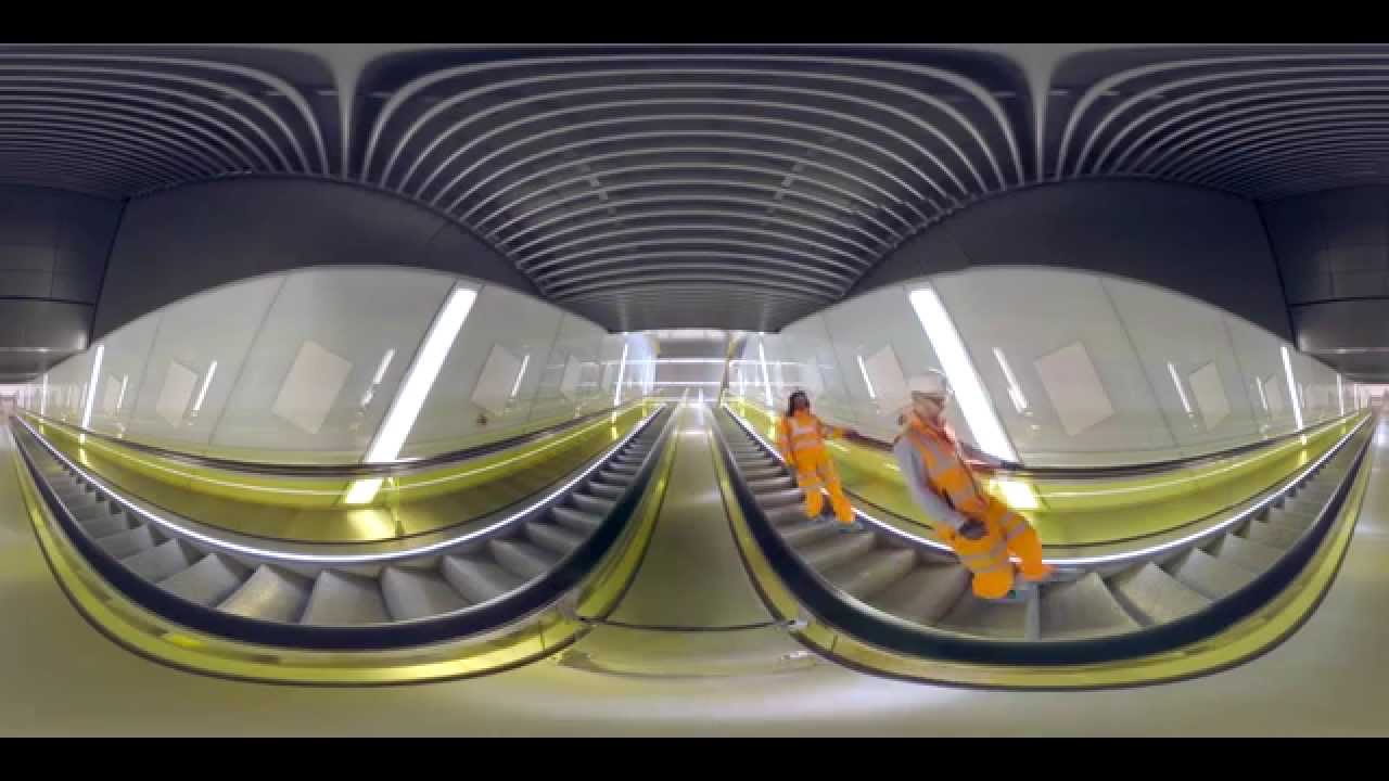 Crossrail Engineering: 360° video of Canary Wharf Crossrail station ...