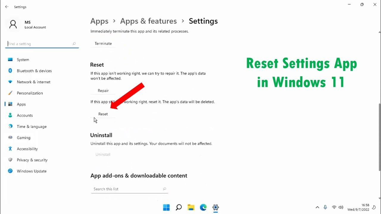 Reset Settings App in Windows 11 - YouTube