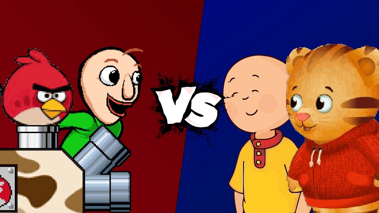 MUGEN Battle - Angry Birds Tank/Baldi vs Daniel Tiger/Caillou - YouTube