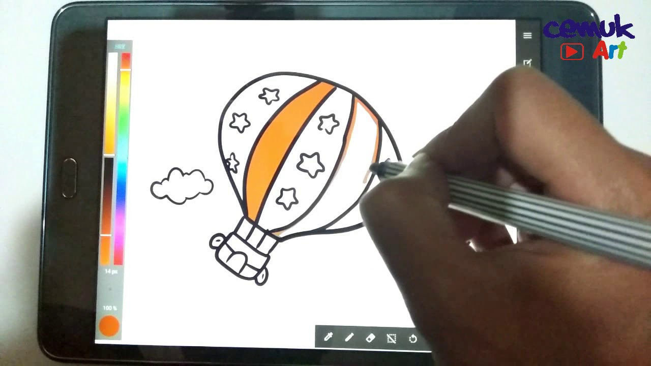 Cara menggambar Balon Udara | Drawing Air Balloon - Draw With Me - YouTube
