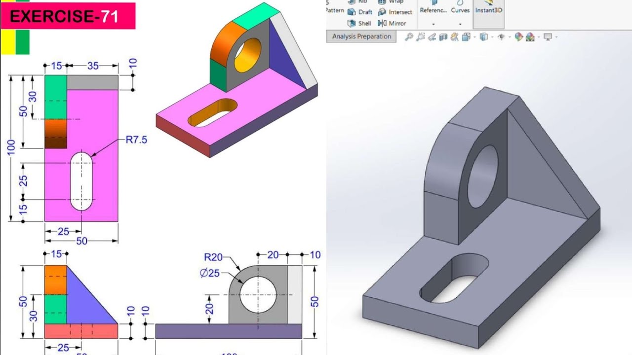 SolidWorks tutorial Medium Level Test - YouTube