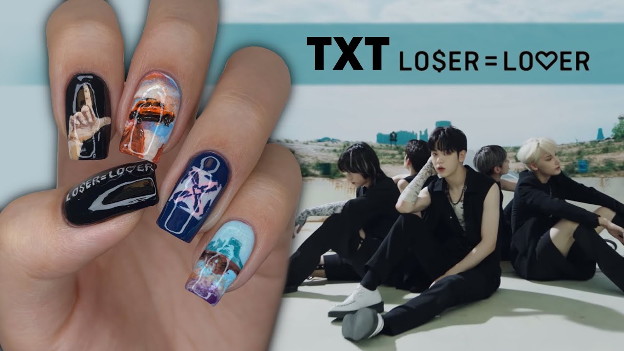 TXT 'LO$ER=LO♡ER' Nail Art Tutorial - YouTube