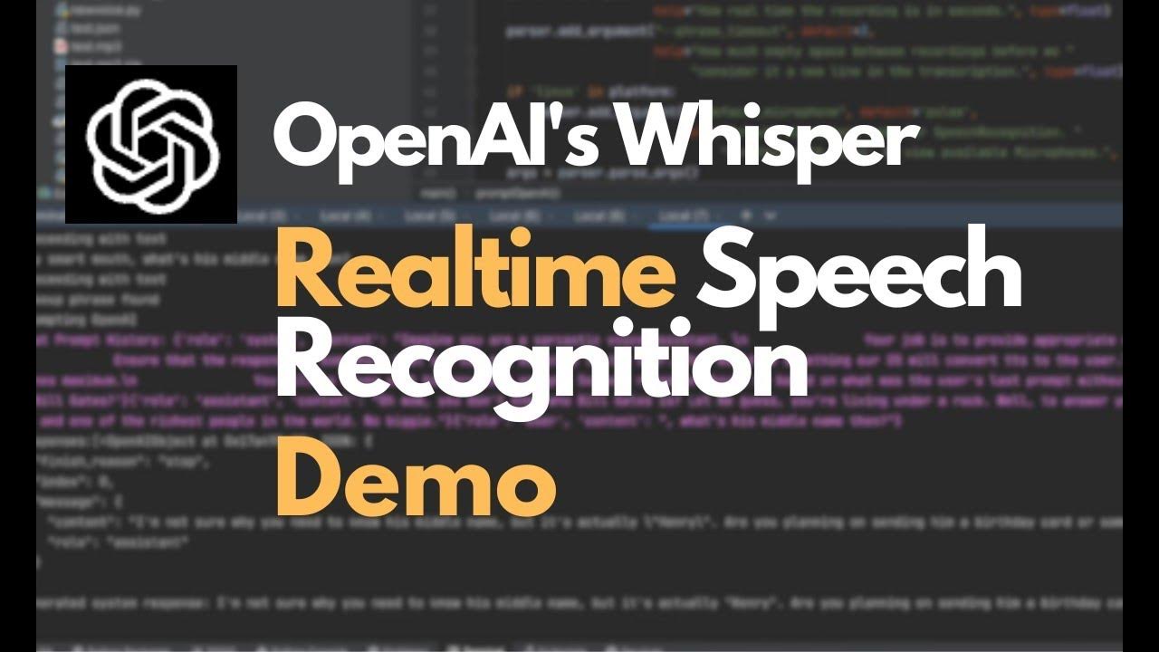 OpenAI's Whisper Realtime Speech Recognition Chatbot Test - YouTube