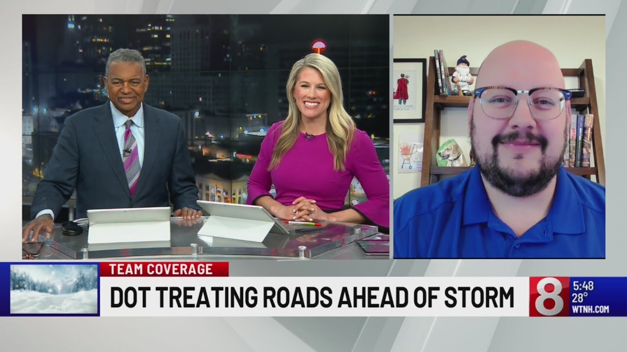 DOT treats highways, roads ahead of winter storm in Connecticut - YouTube