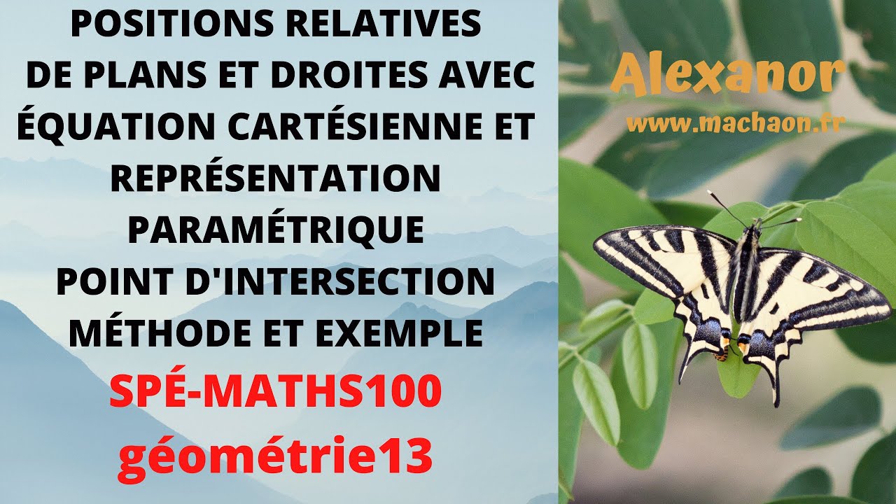 Spé Maths #100 Positions relatives plan droite avec représentation ...