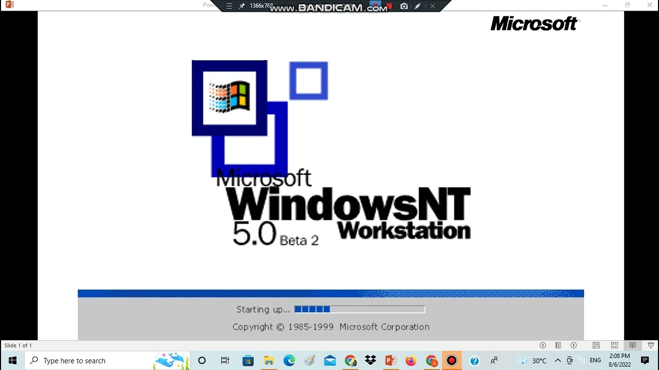 Windows NT 5.0 Beta 2 (Custom Bootscreen) - YouTube