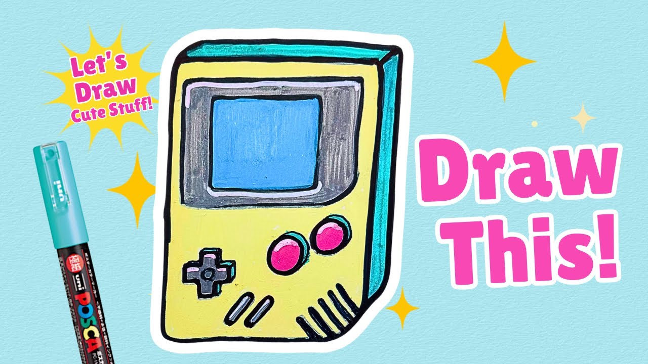 How to Draw a Nintendo Gameboy with Posca Markers | Easy Step-by-Step ...
