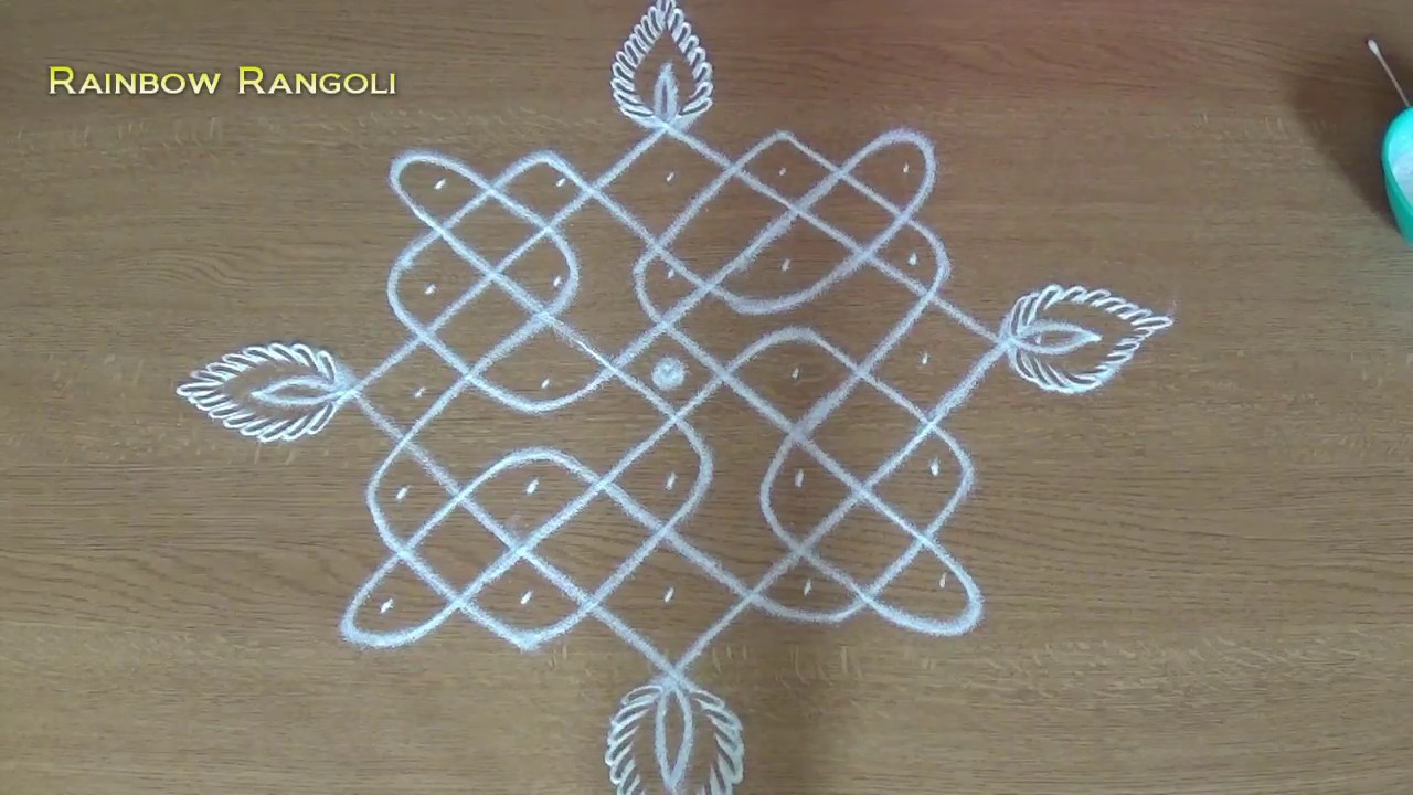Easy chikku kolam designs with 5 X 5 dots | Latest Melika Muggulu ...