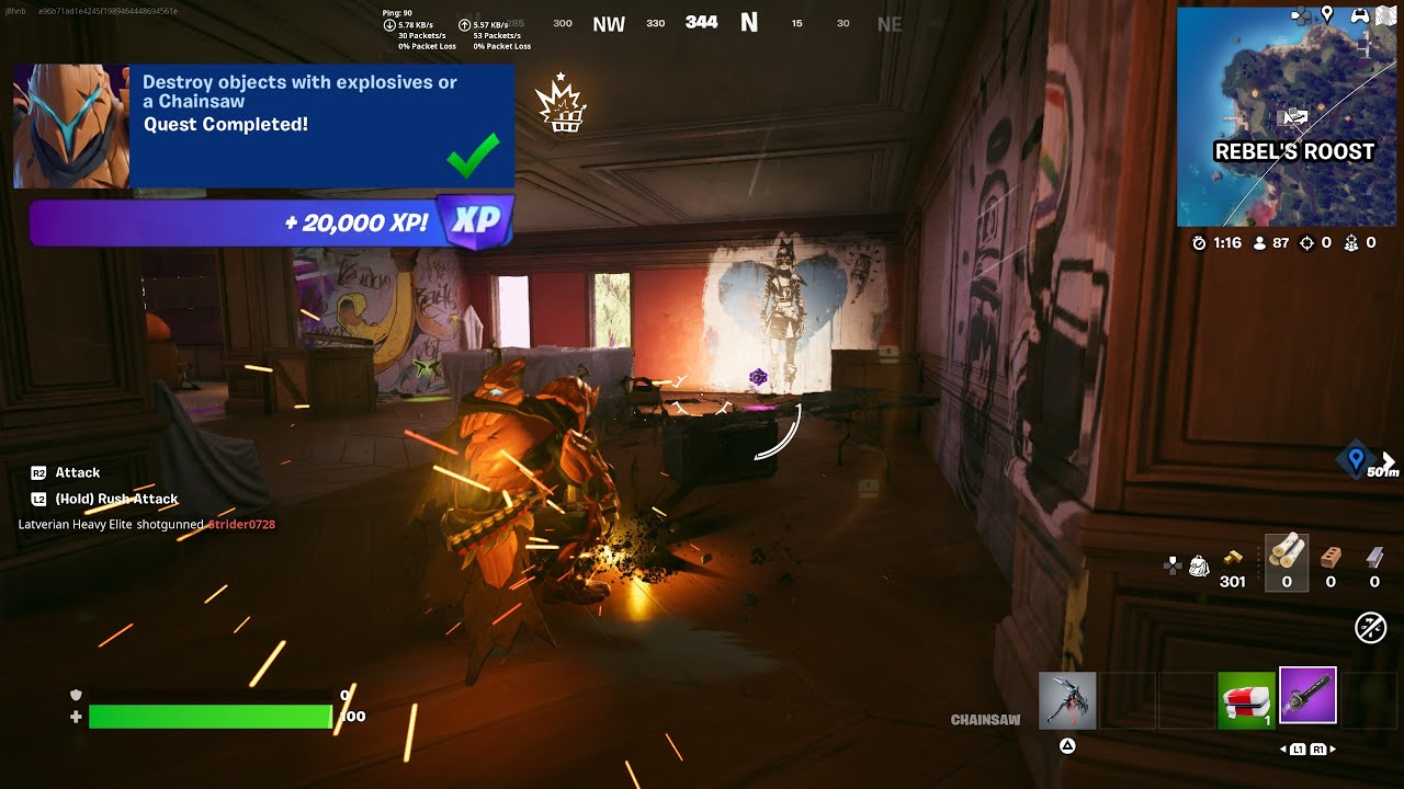 Fortnite - Destroy Objects With Explosives Or A Chainsaw (Nitemare Six ...