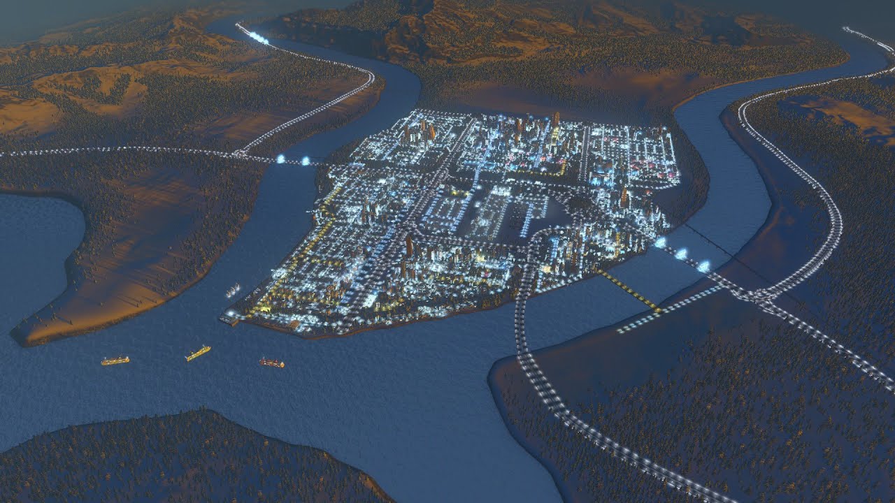 [시티즈:스카이라인] Whiteshire #10 - 반도의 완성은 둑과 지하철 - YouTube