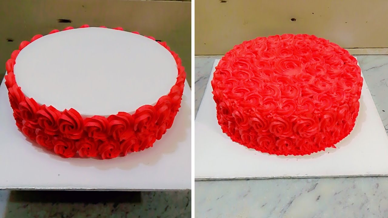 Beautiful and Delicious 🤤 Cake | Red color cake | Circle Cake Design in ...