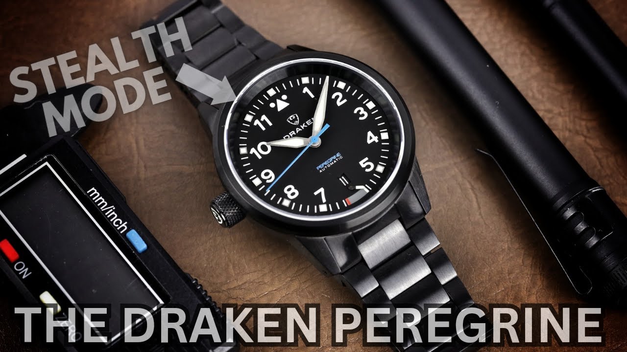 The Peregrine by Draken Watches - Stealthy DLC Pilot Watch - YouTube