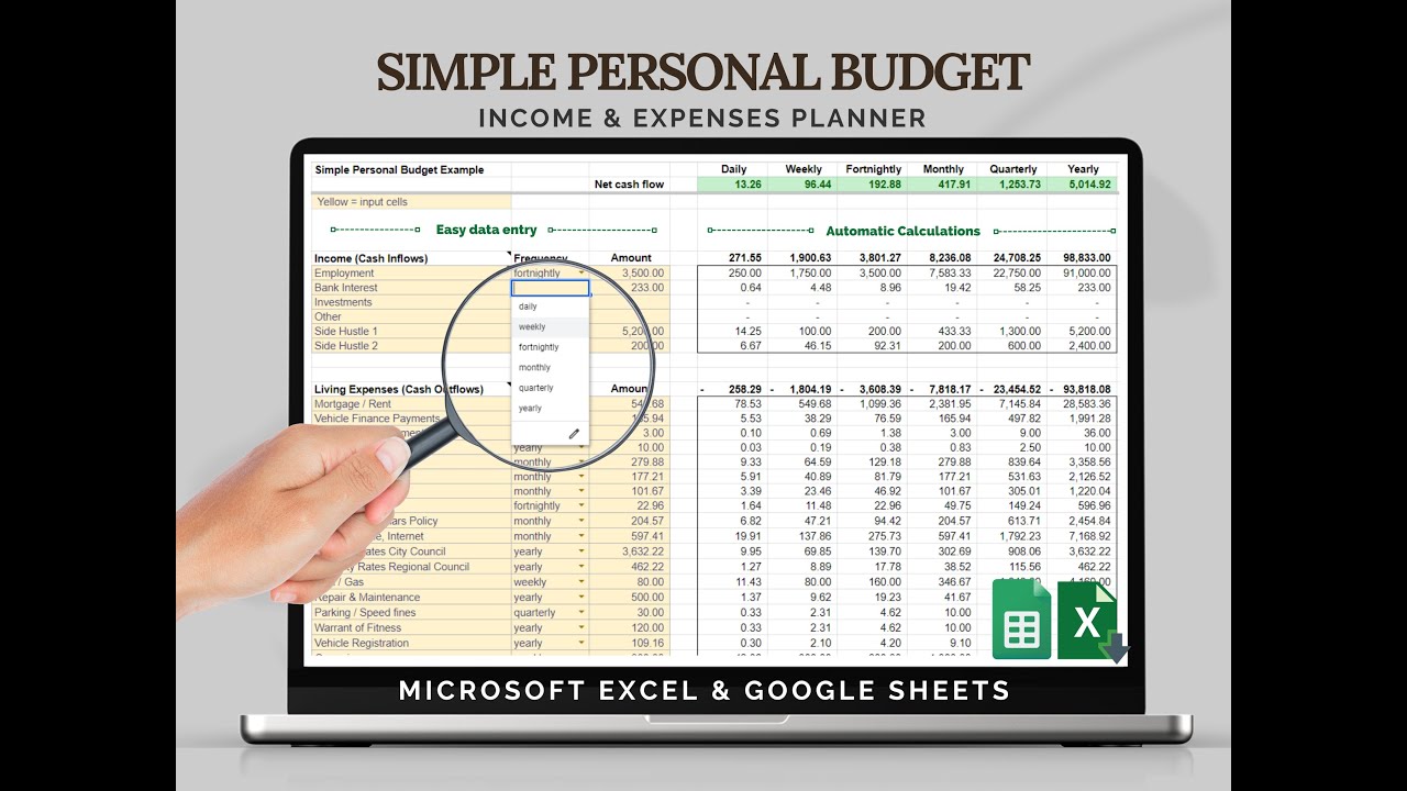 Simple Personal Budget - Budgeting made easy - YouTube