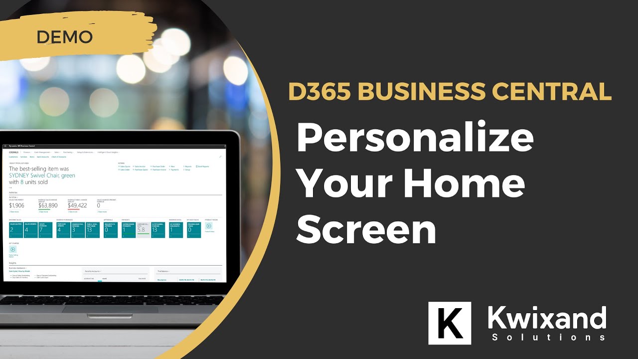 How to Personalize Your Home Screen | D365 Business Central - YouTube