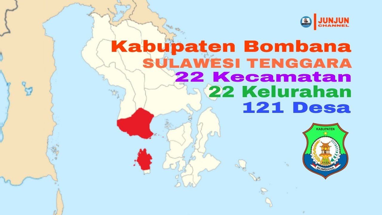 Kabupaten Bombana, Sulawesi Tenggara, 22 Kecamatan, 22 Kelurahan, 121 ...