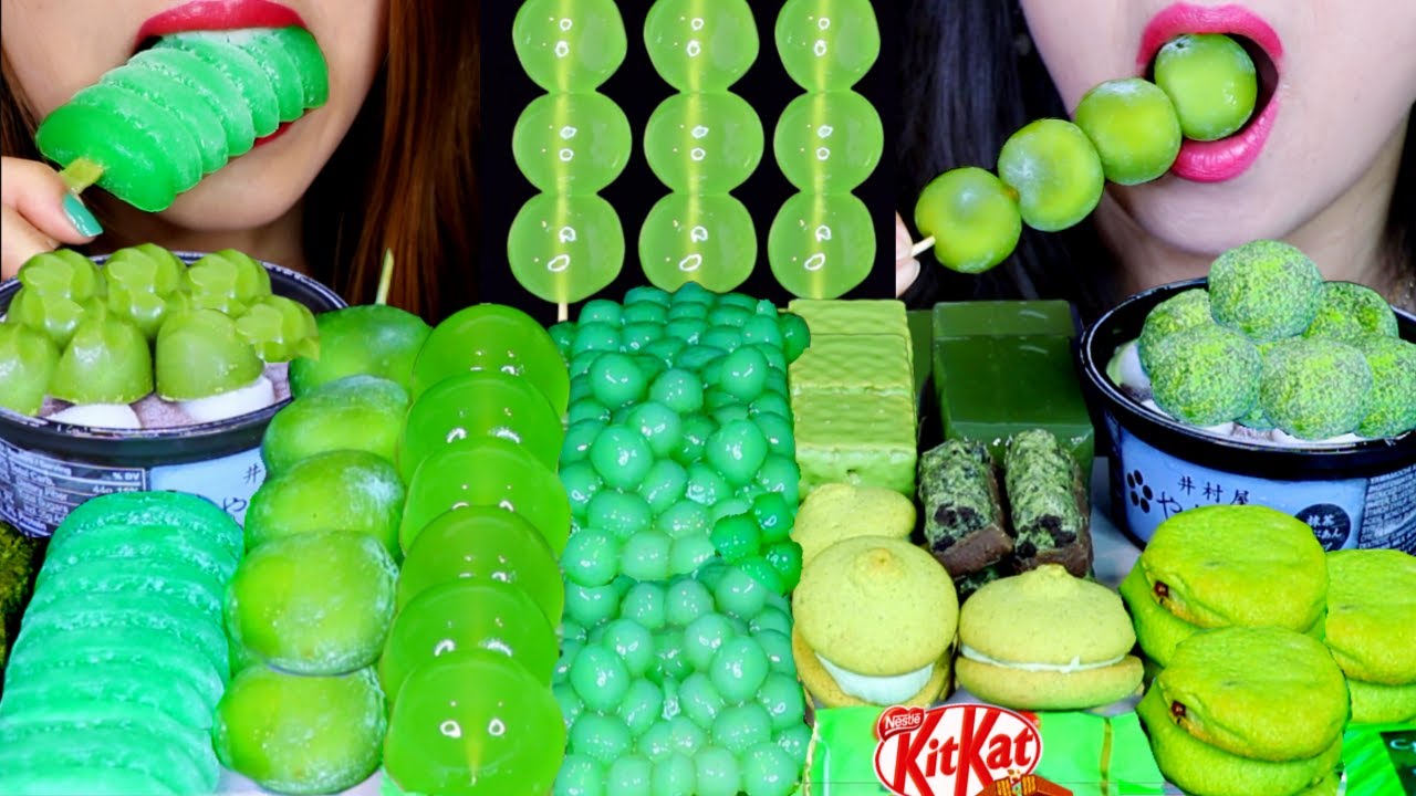 ASMR GREEN TEA BOBA, JELLY ICE BAR, CHOCOLATE MOCHI DANGO, BEAN JELLY ...