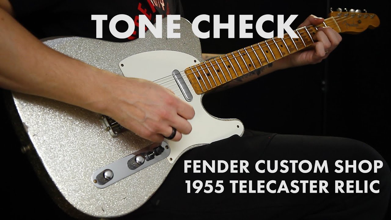 TONE CHECK: Fender Custom Shop 1955 Telecaster Relic Silver Sparkle ...
