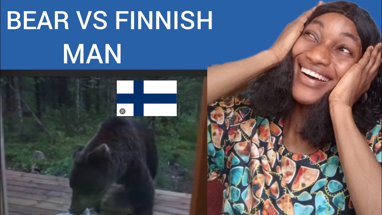 Reaction To [FUNNY] Finnish man scares a bear away by shouting PERKELE ...