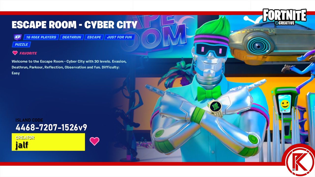 Fortnite | PC | ESCAPE ROOM - CYBER CITY [Creative] (Solo Run) - YouTube