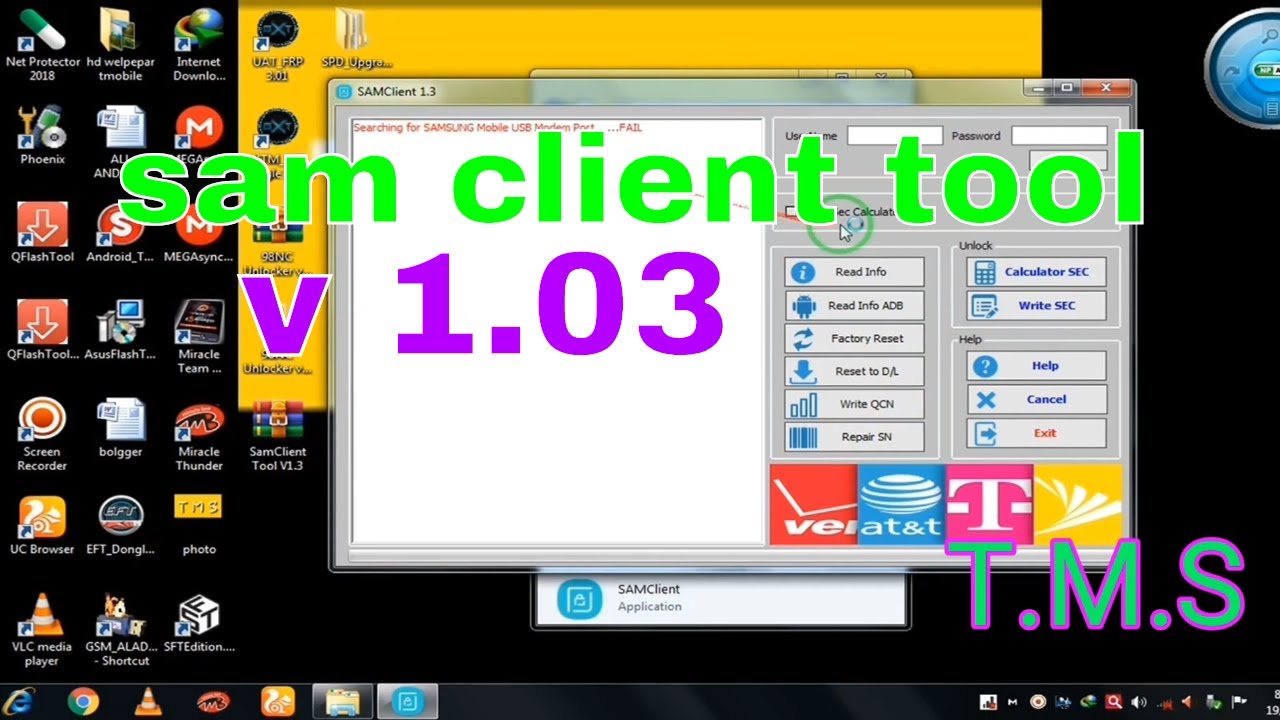 SAM Client tool v1.03 working only ssamsung mobile rest frp rest data ...