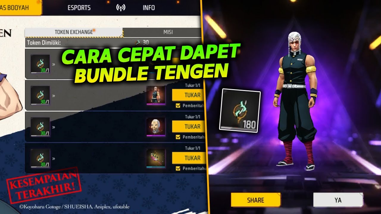 CARA CEPAT MENDAPATKAN BUNDLE TENGEN DEMON SLAYER FF !! CARA CEPAT ...