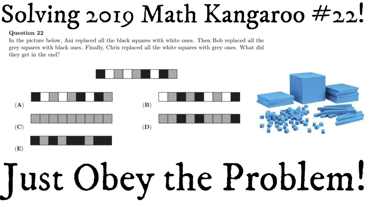 Solving Math Kangaroo 2019 #22 for 1-2 grade! Obey the Problem! - YouTube