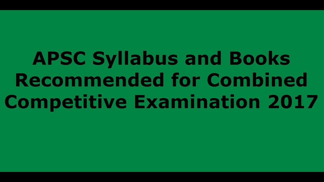 APSC Syllabus and Books - YouTube