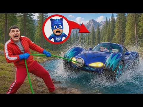 Kami Temukan Mobil Catboy PJ MASKS di Bawah Air Saat memancing dengan magnet! Catboy Kecelakaan!