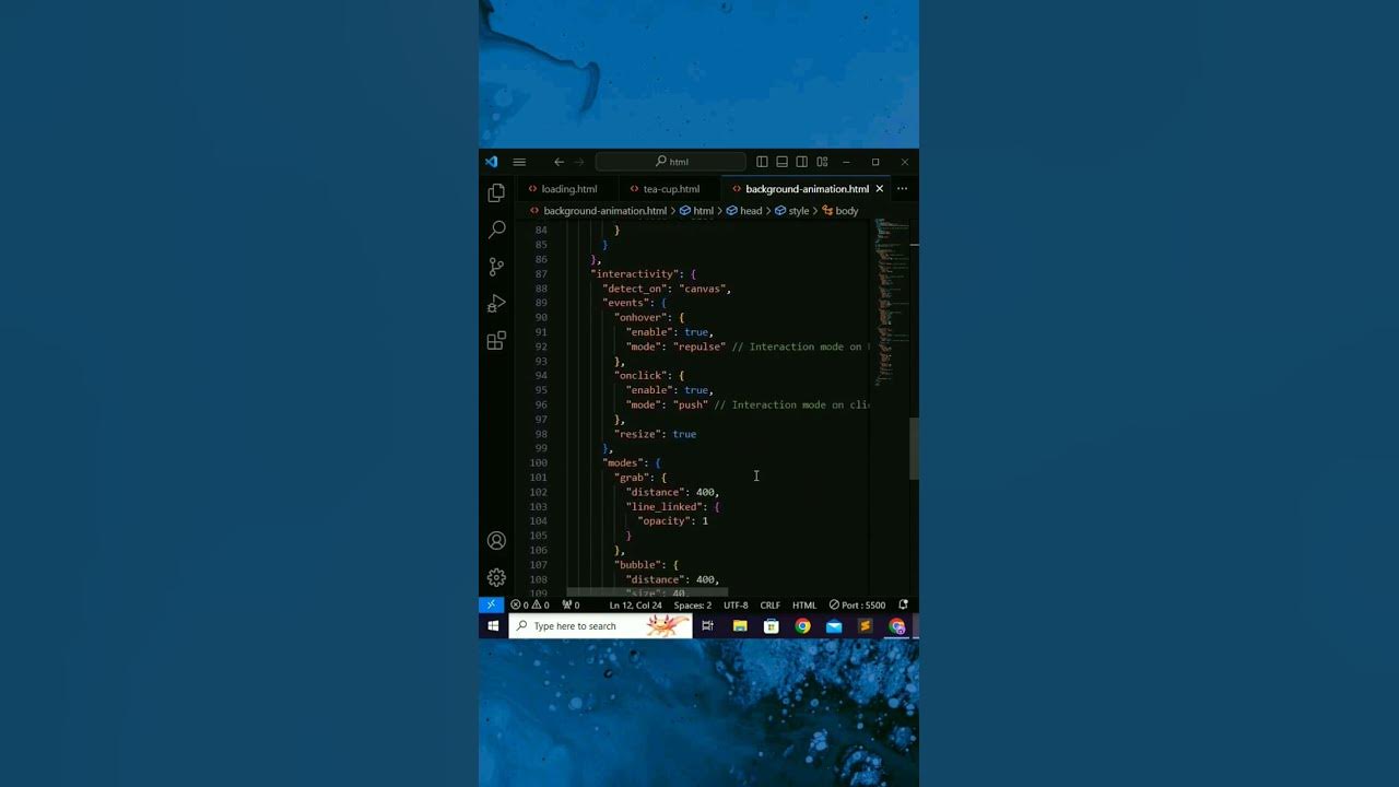 Background Animation Using Javascript Particles Js Effects Coding Javascript Htmlcss Css 