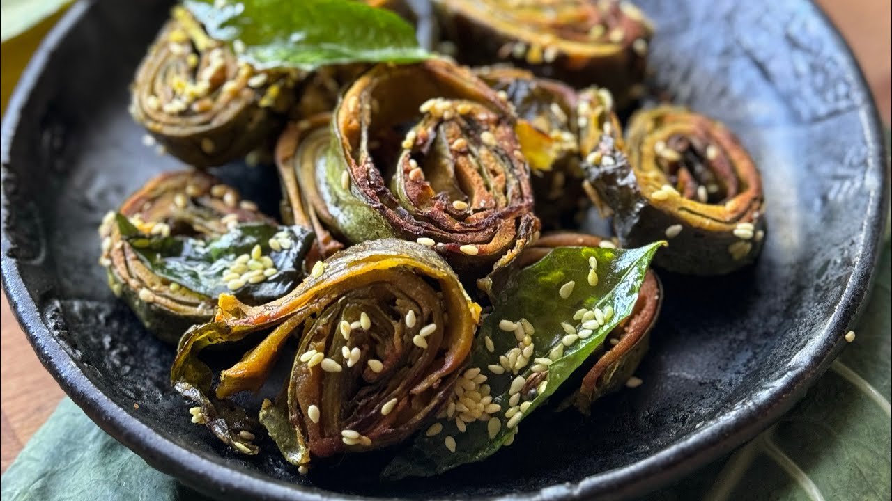 Must try Healthy delicious Patra, easy vegetarian appetizer - YouTube