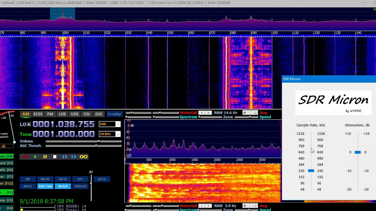 SDR Micron with HDSDR - YouTube