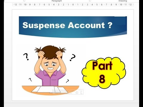 Accounting Basics part 8 suspense account - YouTube