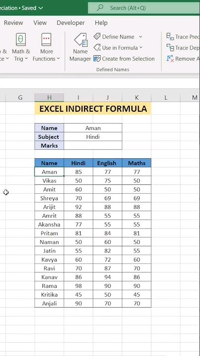 How To Use Excel Indirect Formula #shortsfeed #shorts #excel #advanceexcel #viralshort# ...