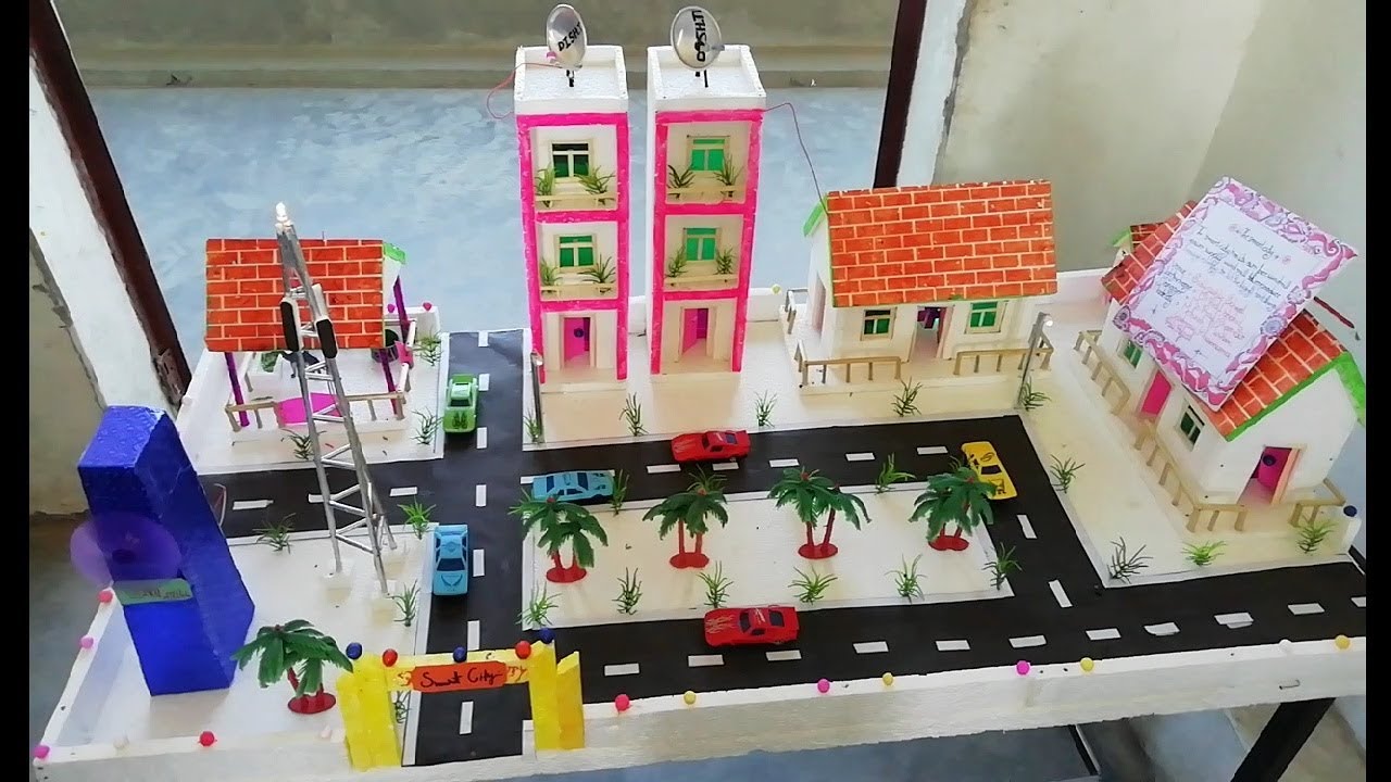 Smart City Model Project Made of Thermocol. - YouTube