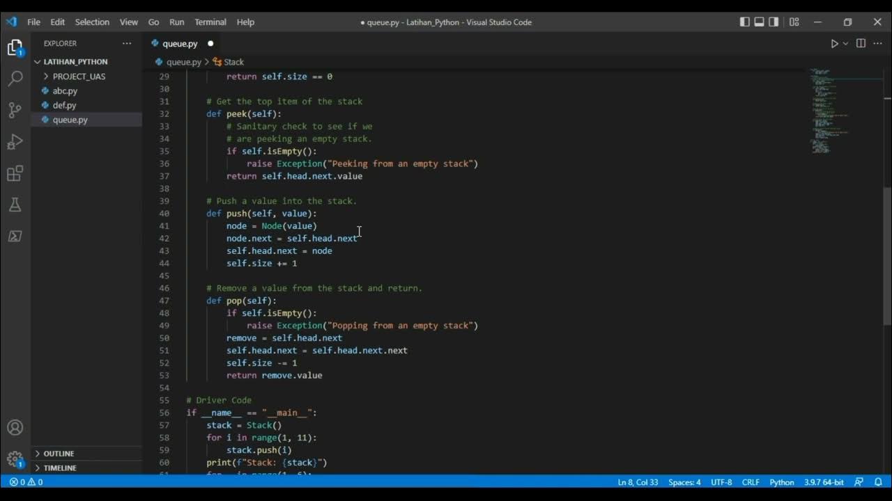 KODE PROGRAM PYTHON ANTRIAN/QUEUE - YouTube